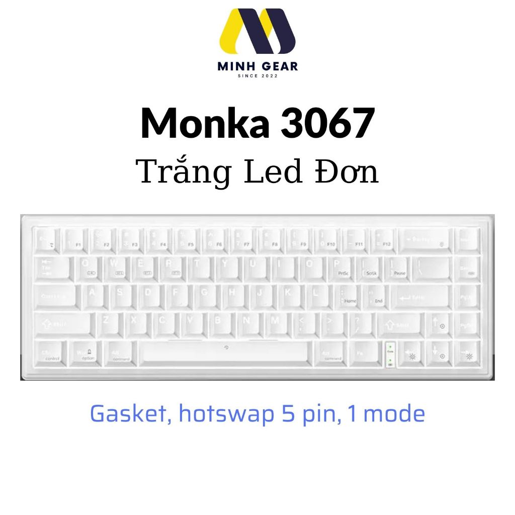 MONKA 3067 - Bàn phím cơ MONKA 3067 Không Dây, Mạch Xuôi, Led RGB, Kết Nối 3 Modes | Shopee Việt Nam