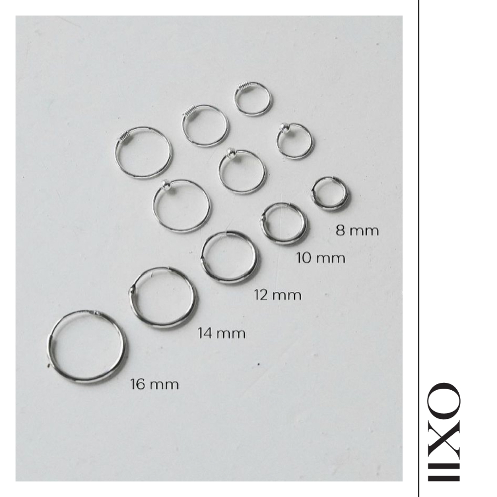 (1 Chiếc) Khuyên tai, bông tai bạc tròn mỏng Lobe, Upper lobe, Helix ...