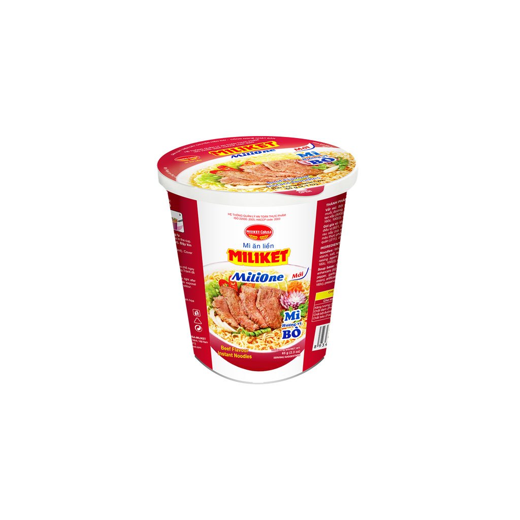 Thùng 24 ly mì Miliket Milione vị bò 65g | Shopee Việt Nam