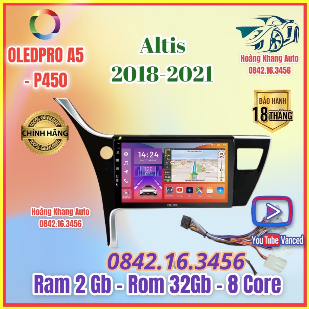 Màn Hình Android OLEDPRO A5 _ P450O XE ALTIS 2018_2021 KÈM DƯỠNG 10 ...