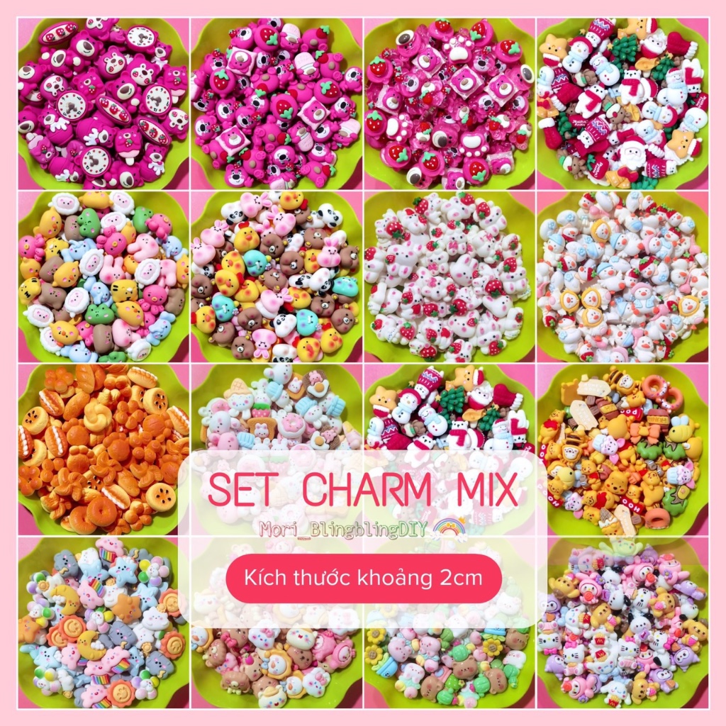 Set Charm Sticker 3D Làm DIY Trang Trí Móc Khoá Toploader | Shopee Việt Nam