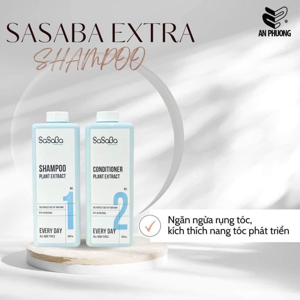 CẶP DẦU GỘI VÀ DẦU XẢ NO.1 NO.2 SASABA Extra MỚI 800ML | Shopee Việt Nam
