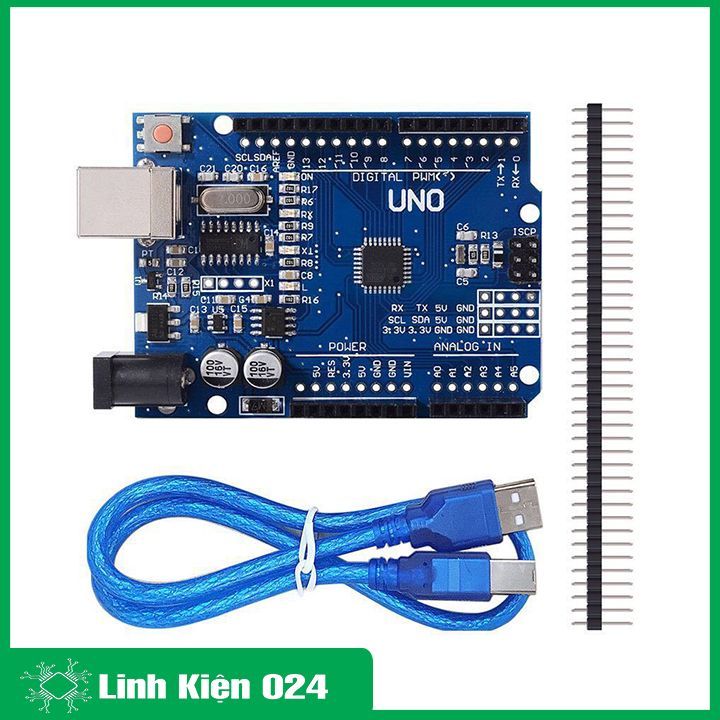 Kit Arduino Uno R3 chíp CH340G dán -tặng dây kết nối (BH 06 Tháng ...