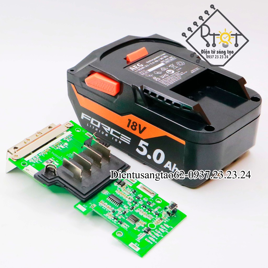 AEG M20 ] Vỏ và mạch pin AEG / RidGid 18V Li-ion, loại 2 hàng cell ...