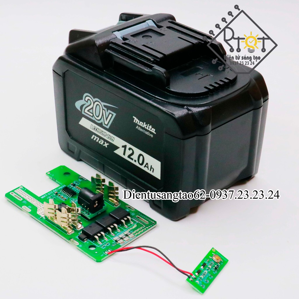 [ 424-3P-21700 DC ] Vỏ mạch thay thế pin Makita 20 12Ah lắp 15 cell 21700, kèm kẽm [ DTST62 ...