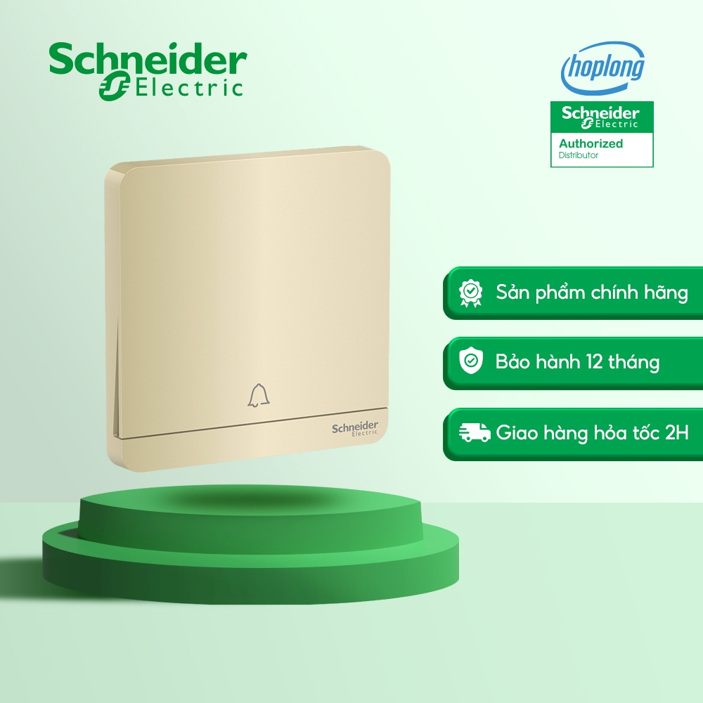 Nút nhấn chuông Schneider E8331BPL1_WG_G19 - đơn - 10A - Vàng ánh kim ...