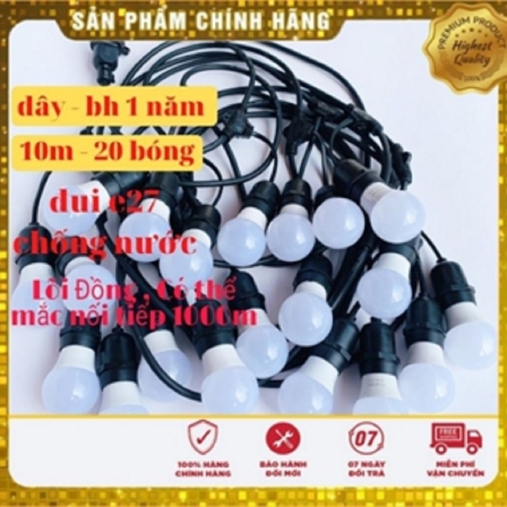 [BH 1 Năm] Dây Đèn Led Trang Trí 5M 10 Bóng, 10M 20 Bóng, Bóng 3W A/S ...