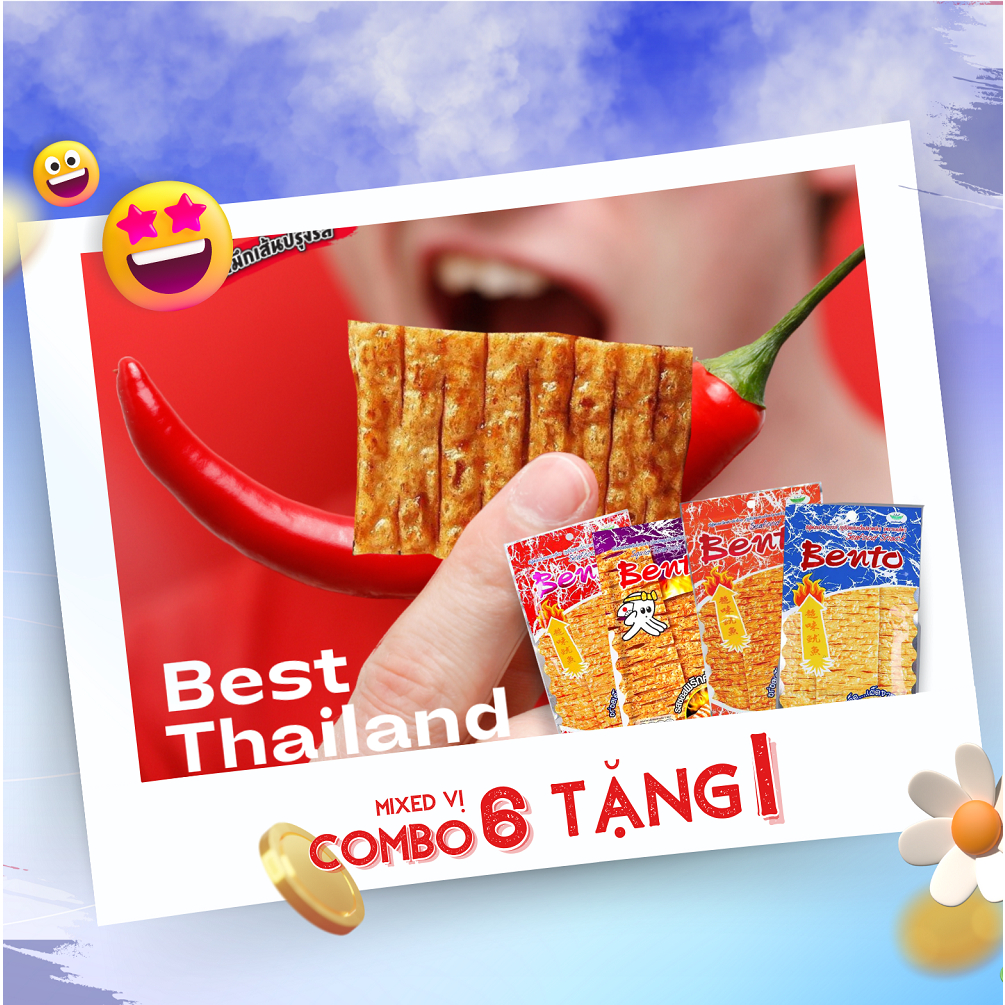 Snack mực BENTO 18gr 20gr - combo mix vị đồ ăn vặt Thái Lan | Shopee ...