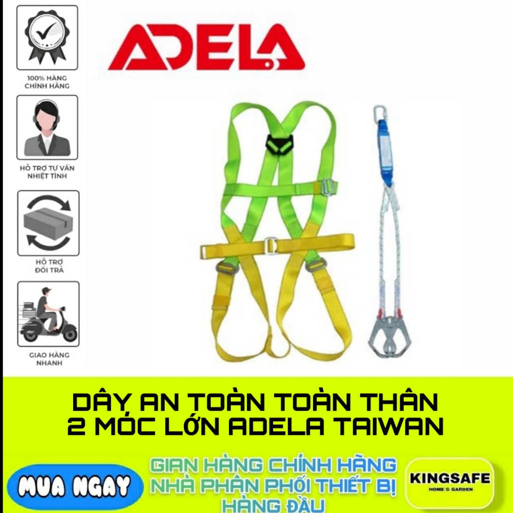 DÂY AN TOÀN TOÀN THÂN CÓ GIẢM SÓC 2 MÓC LỚN ADELA TAIWAN , CHÍNH HÃNG ...