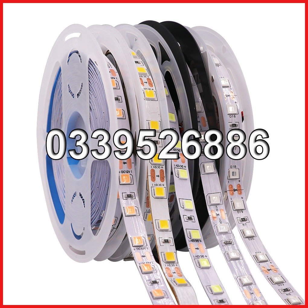 Cuộn 5m Led dây dán 2835 12V 120, 180, 240 mắt led - Ánh sáng vàng, trắng, trung tính | Shopee ...