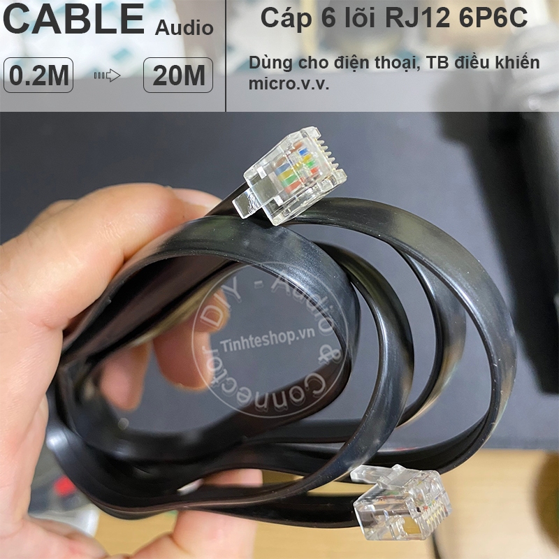 Cáp RJ12 6P6C bấm thẳng 0.2 đến 20 mét - 6-Pin RJ12 Signal Cable for ...