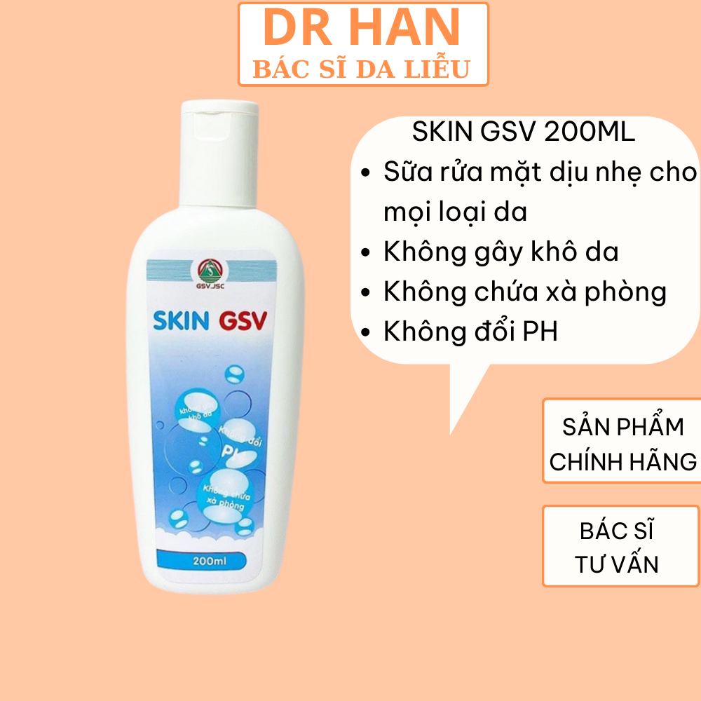 Sữa rửa mặt skin GSV 200ml, srm dịu nhẹ cho mọi loại da | Shopee Việt Nam