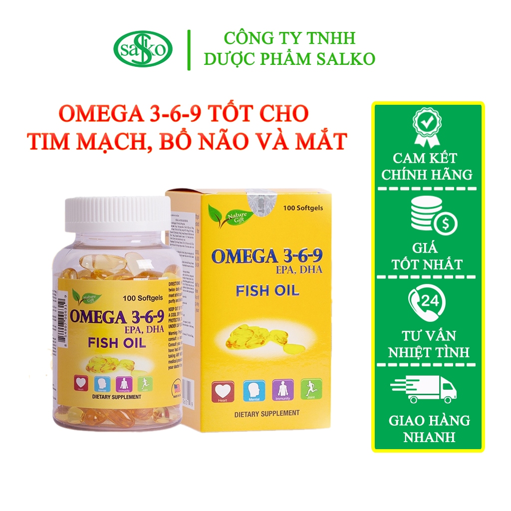 Omega 369 Fish Oil, viên uống giúp bổ mắt, bổ tim mạch, bổ não, chính ...