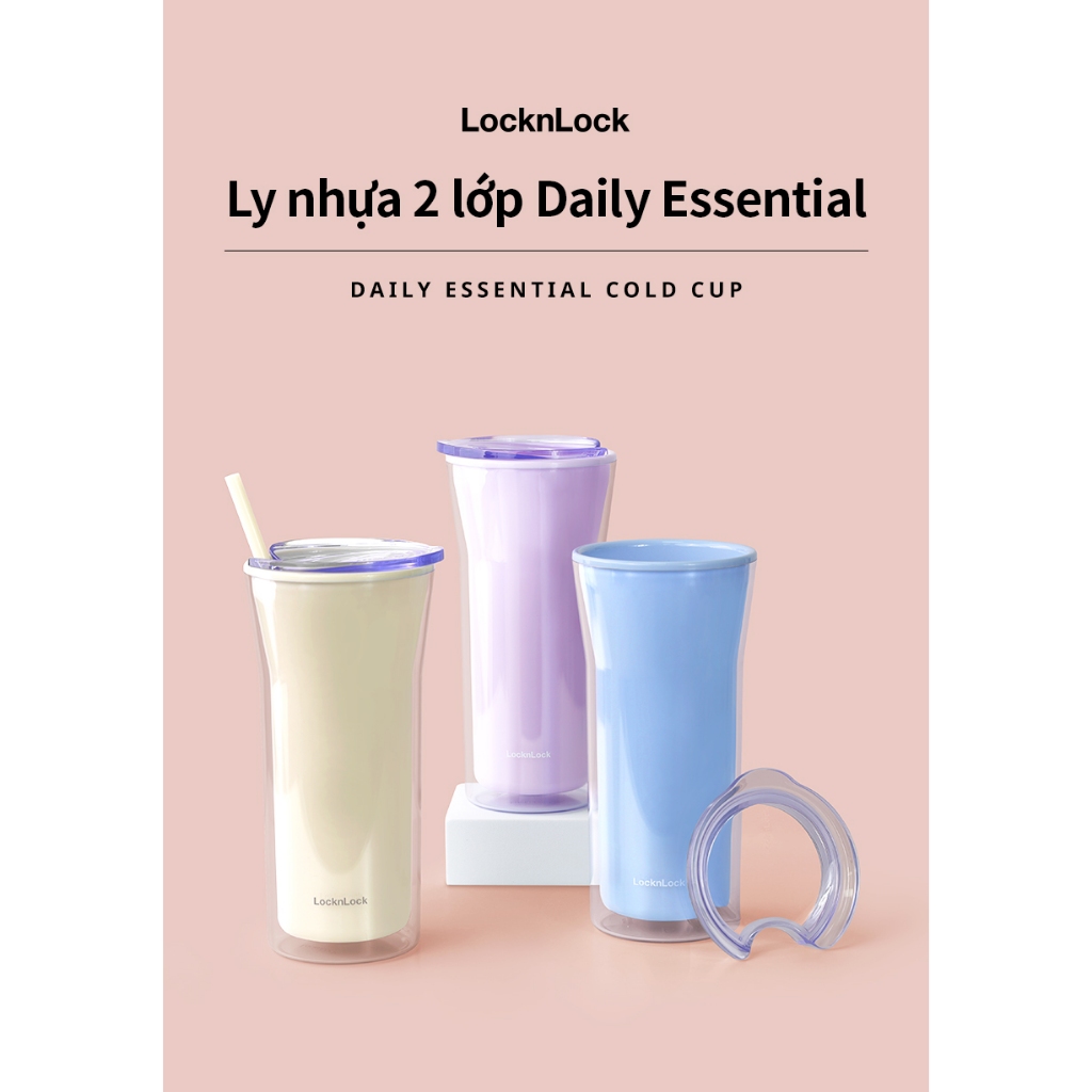[LocknLock] Ly nhựa 2 lớp Daily Essential Double Wall Cold Cup 770ml ...