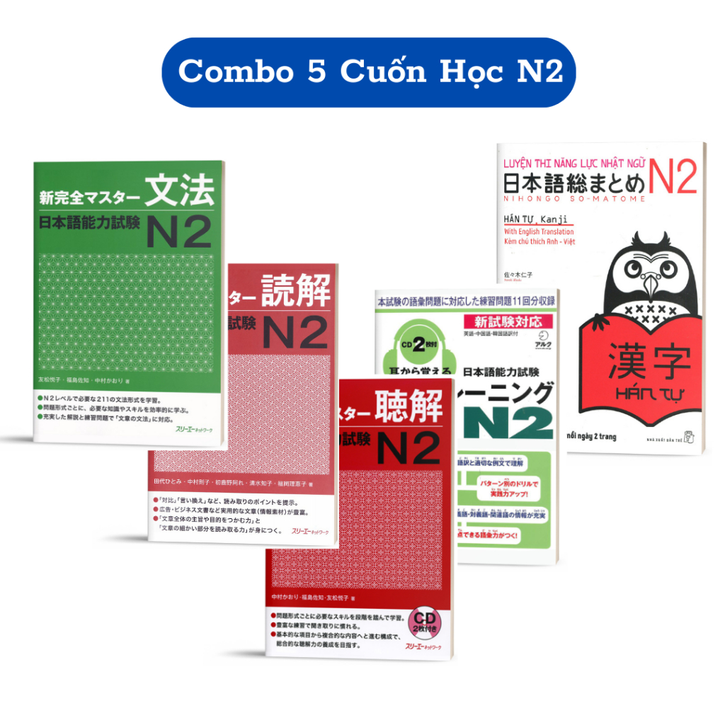 Sách - Combo 5 Cuốn Sách Học N2 Chuẩn (Luyện Thi JLPT N2) | Shopee Việt Nam