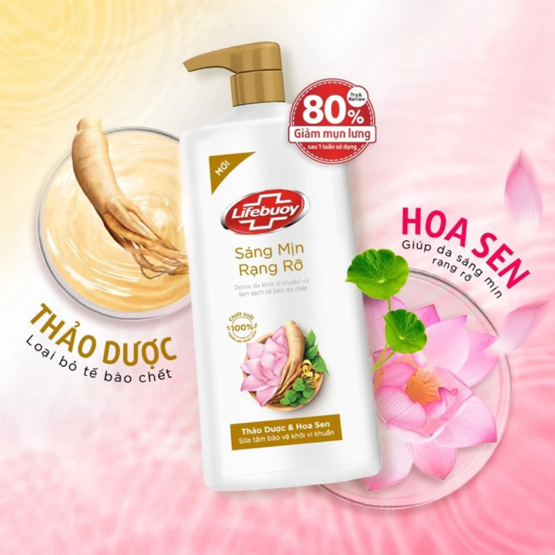 Sữa tắm lifebuoy detox, sữa tắm lifebuoy hoa sen và thảo dược chai ...