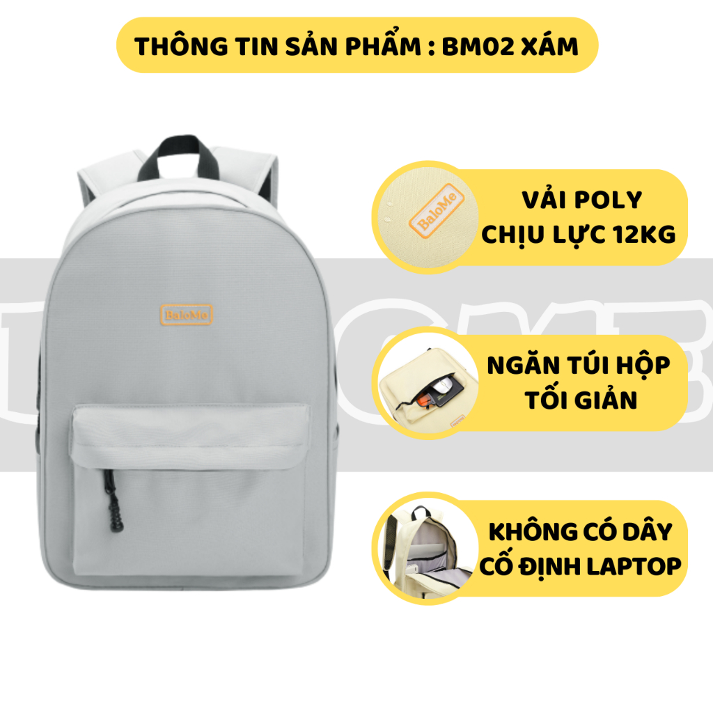 Balo Nam Nữ Thương Hiệu BaloMe Kiểu Dáng Basic Đi Học Đi Chơi Mã BM02 ...