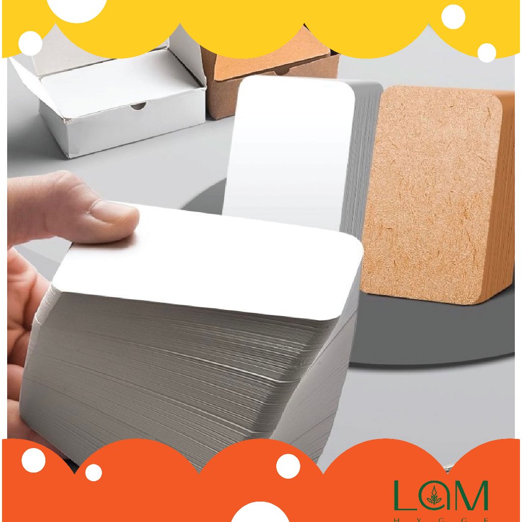 500 flashcard trắng giấy ivory siêu dày 350gsm bo góc không đục lỗ ...