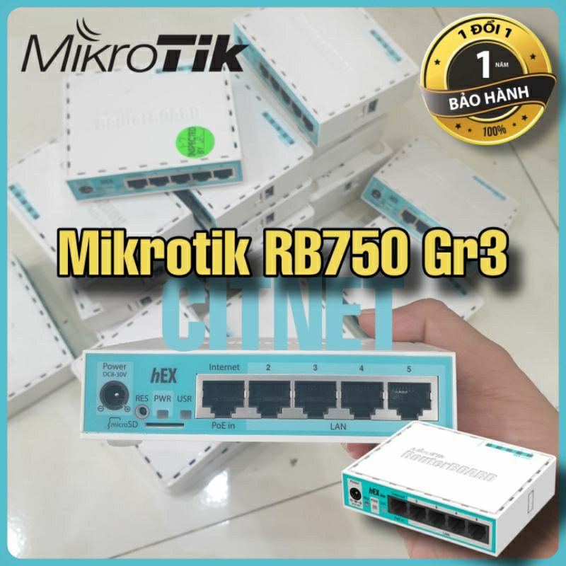 🔰Router Mikrotik RB750-Gr3 (hEX) Chính hãng RB750Gr3 | Shopee Việt Nam