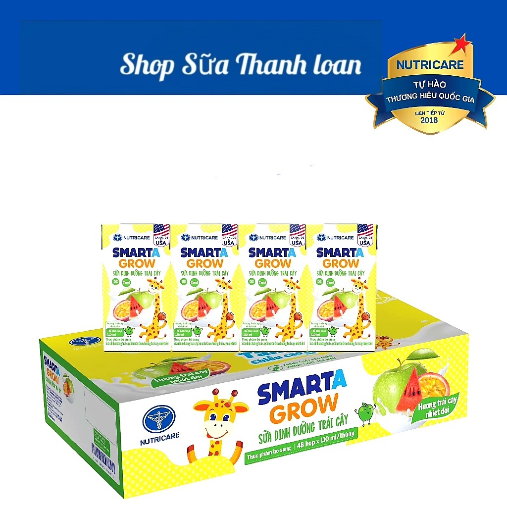 [HSD T5-2025] Thùng 48 Hộp Sữa Nước Nutricare Smarta Grow 110ml Vị Trái Cây Nhiệt Đới. | Shopee ...