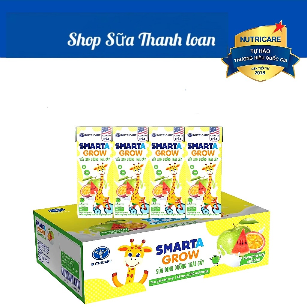 [HSD T7-2025] Thùng 48 Hộp Sữa Nước Nutricare Smarta Grow Vị Trái Cây Nhiệt Đới 180ml. | Shopee ...