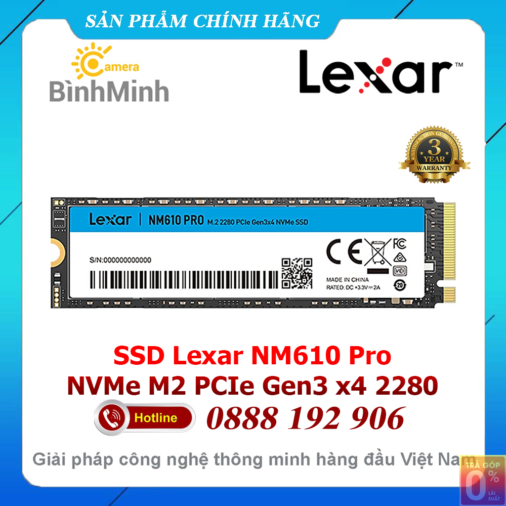 Ổ Cứng SSD 250GB 500GB Lexar NM610 Pro NVMe M2 PCIe Gen3 x4 2280 ...