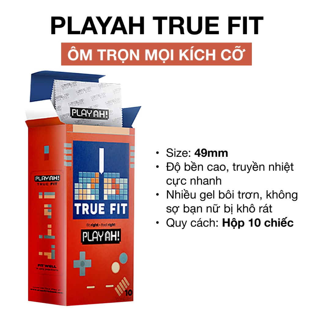 Bao Cao Su PLAYAH Super Invisible Siêu Mỏng Size 52mm Hộp 10c, Hộp 3c ...