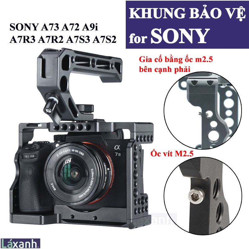KHUNG BẢO VỆ SONY A73 A72 A7R3 A7R2 A7S A7S2 A9 - Giá treo phụ kiện máy ảnh cho Sony A7M3 A73 ...