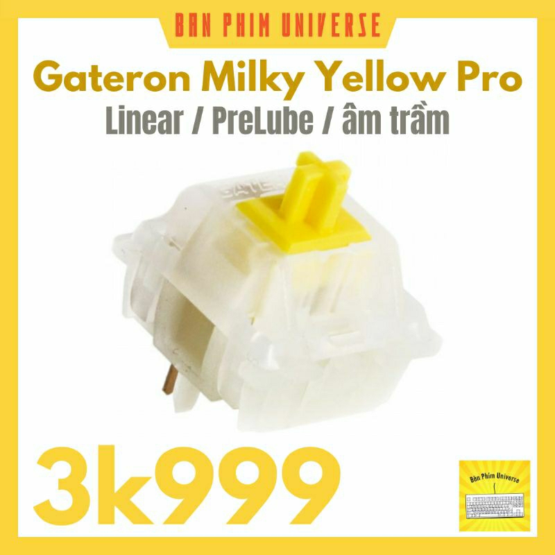 Gateron milky yellow pro - switch linear 50g âm trầm 5 pin cho bàn phím ...