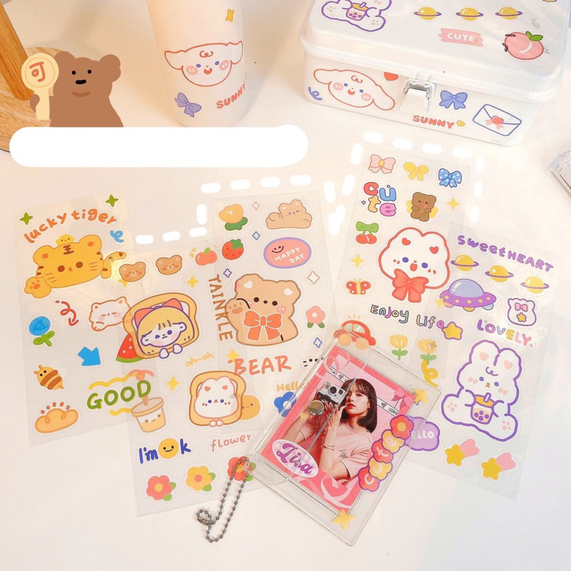 Sticker hình dán trong suốt xinh xinh | Shopee Việt Nam