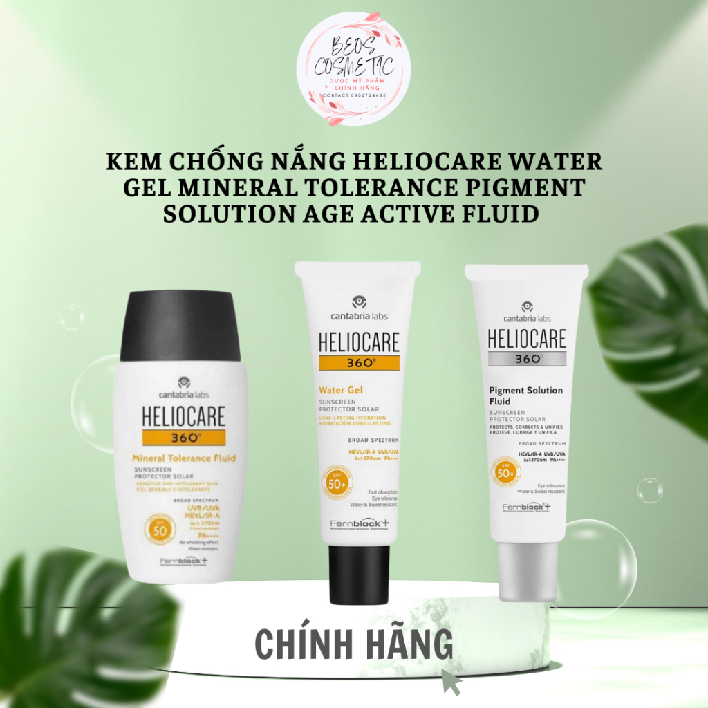 [XT] Kem Chống Nắng Heliocare SPF50 PA++++ Pigment /Water Gel/ Mineral ...