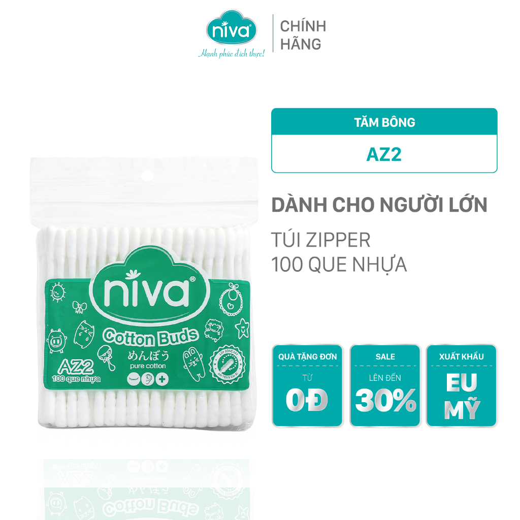 Tăm Bông NIVA túi Zipper 100 Que Nhựa Az2 | Shopee Việt Nam