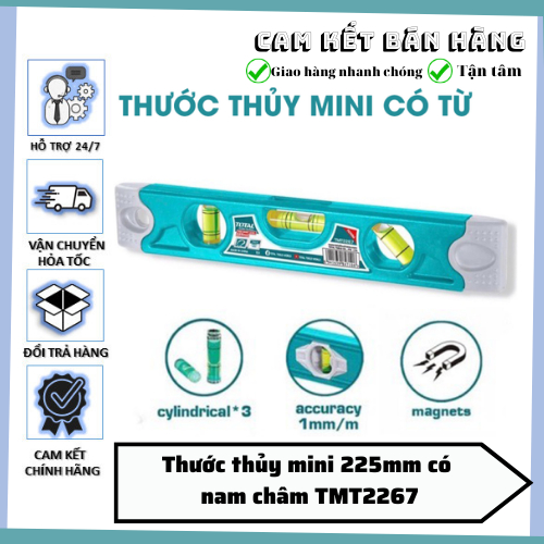 TMT2267 225mm Thước thủy mini có từ có nam châm hút Total | Shopee Việt Nam