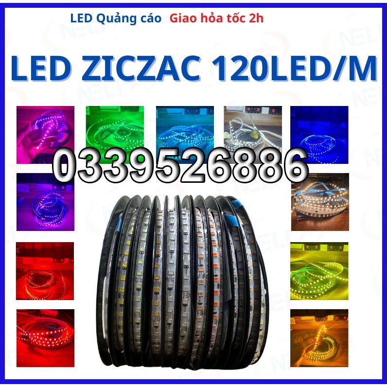 Led ziczac chữ S cuộn 20m chip 2835 120 bóng led 1m dùng với silicon dẻo, thanh nhôm định hình ...