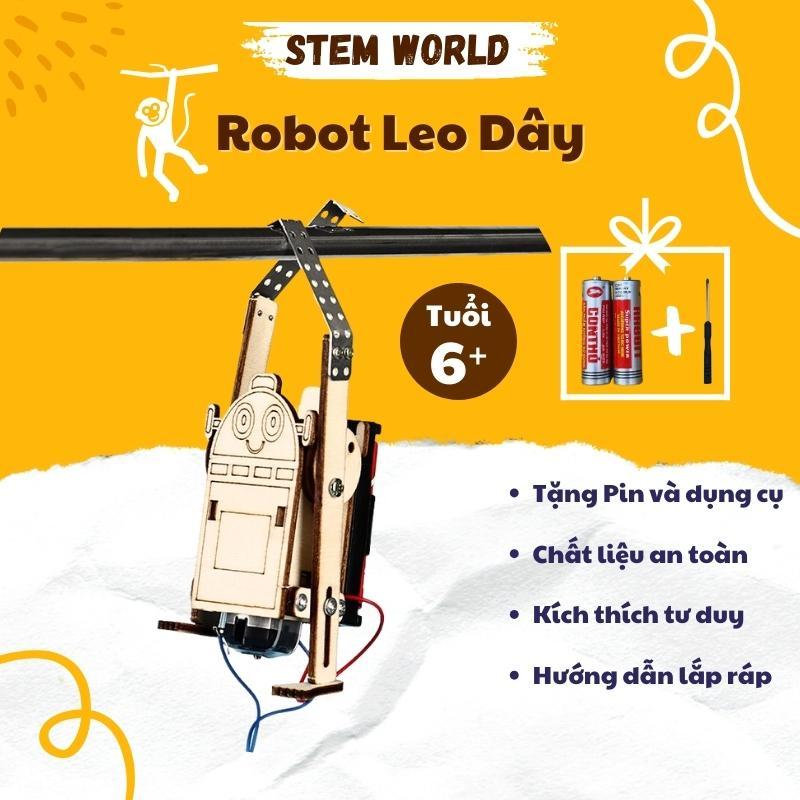 Đồ chơi STEM Robot Leo Dây lắp ráp thủ công DIY bằng gỗ chất liệu an toàn cho trẻ đồ chơi khoa ...