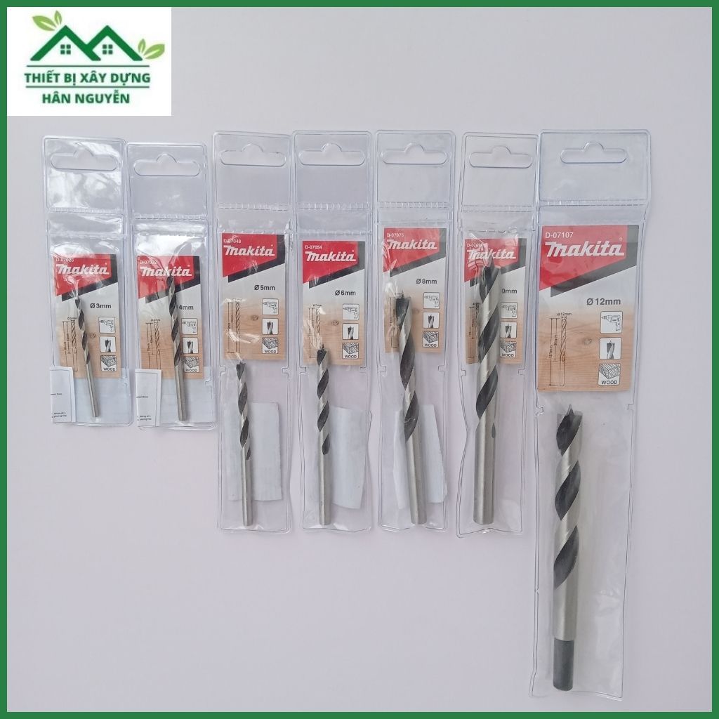 Mũi khoan gỗ chuôi tròn Makita 3mm,4mm,5mm,6mm,8mm,10mm,12mm | Shopee Việt Nam