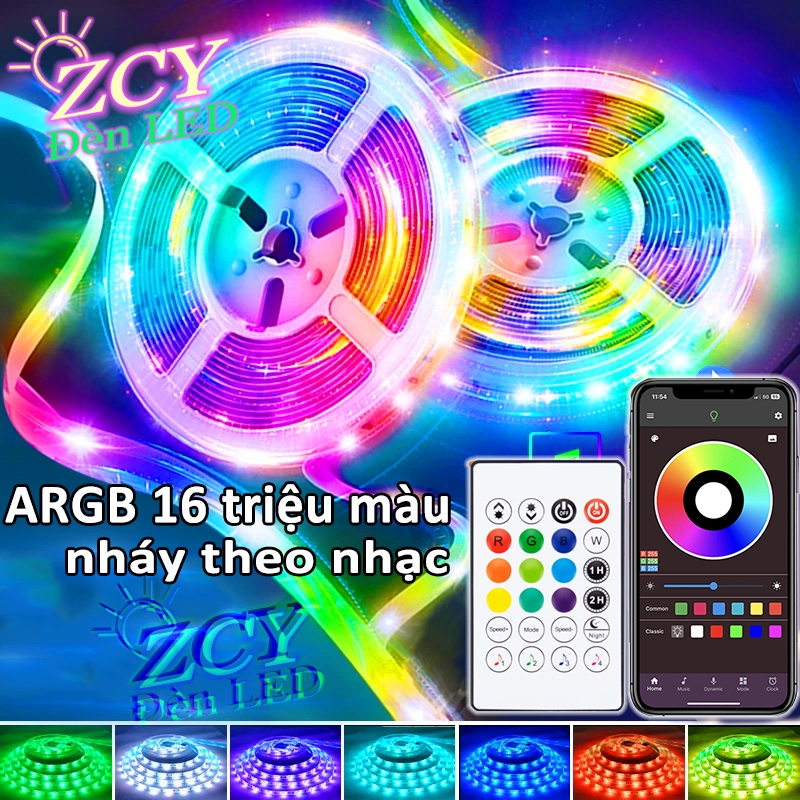Đèn dây led ARGB 16 triệu màu 20M 10M 5M điều khiển bằng điện thoại ...