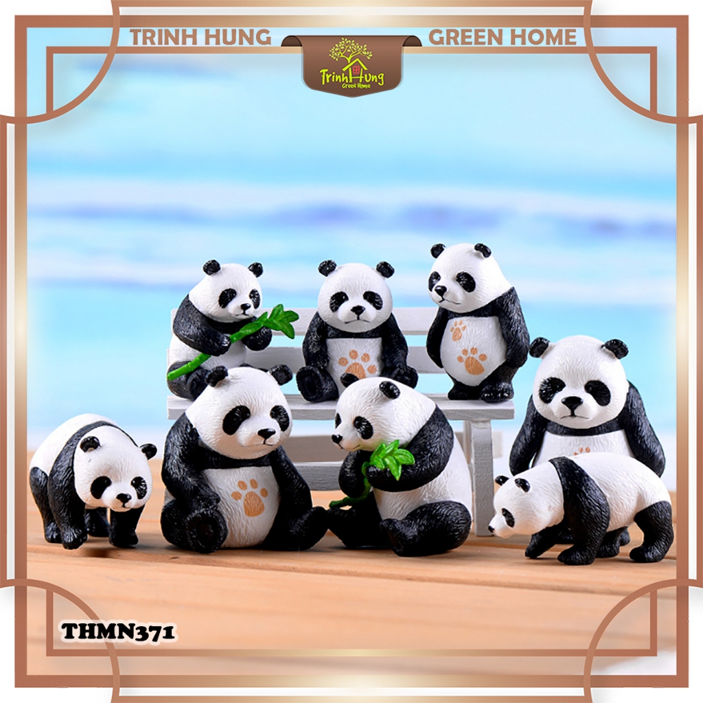 Mô hình gấu trúc mini THMN371 - trang trí tiểu cảnh, bán cạn, bonsai ...