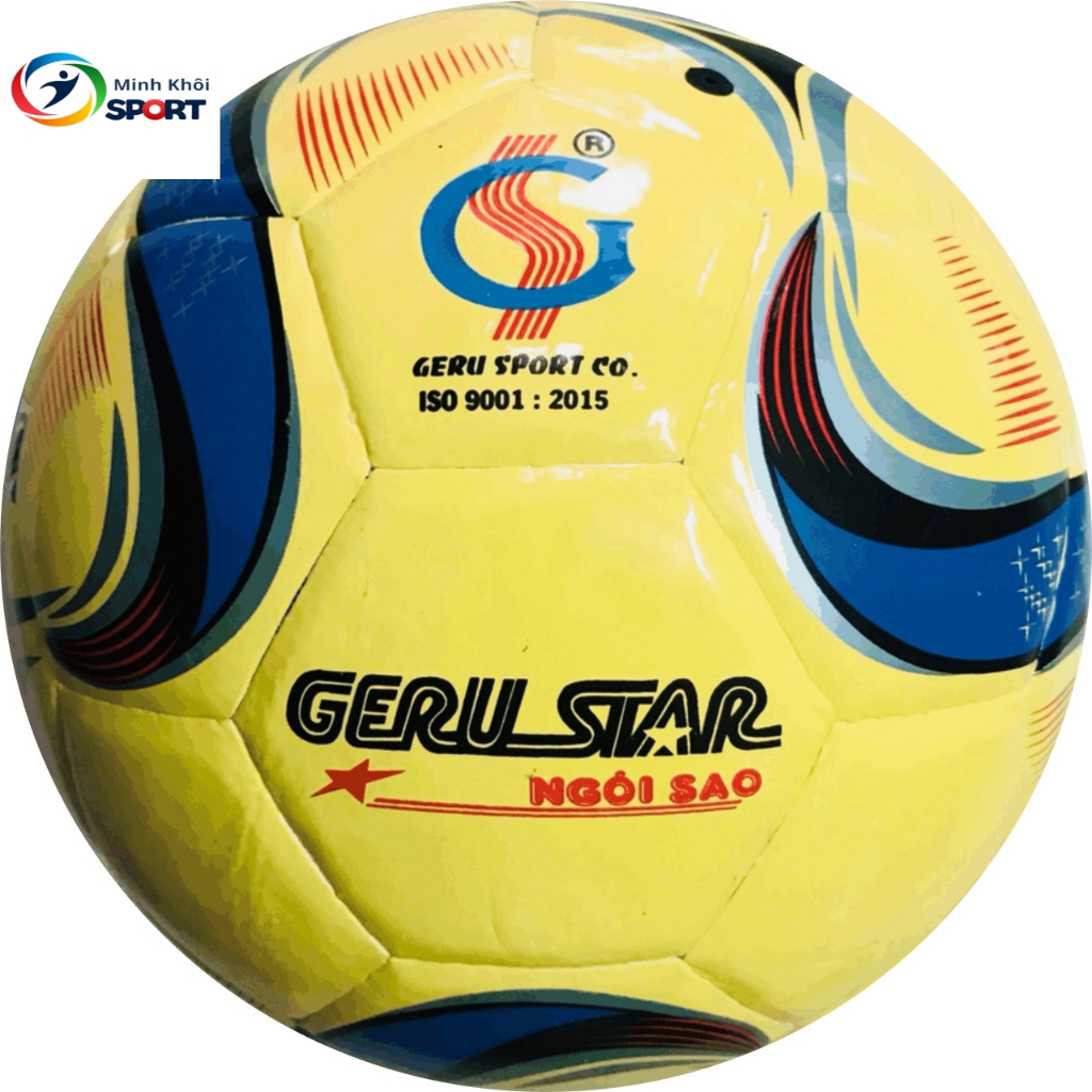 Bóng đá Geru star Futsal 2030 Vàng Dán ( có tặng kèm kim bơm banh và ...