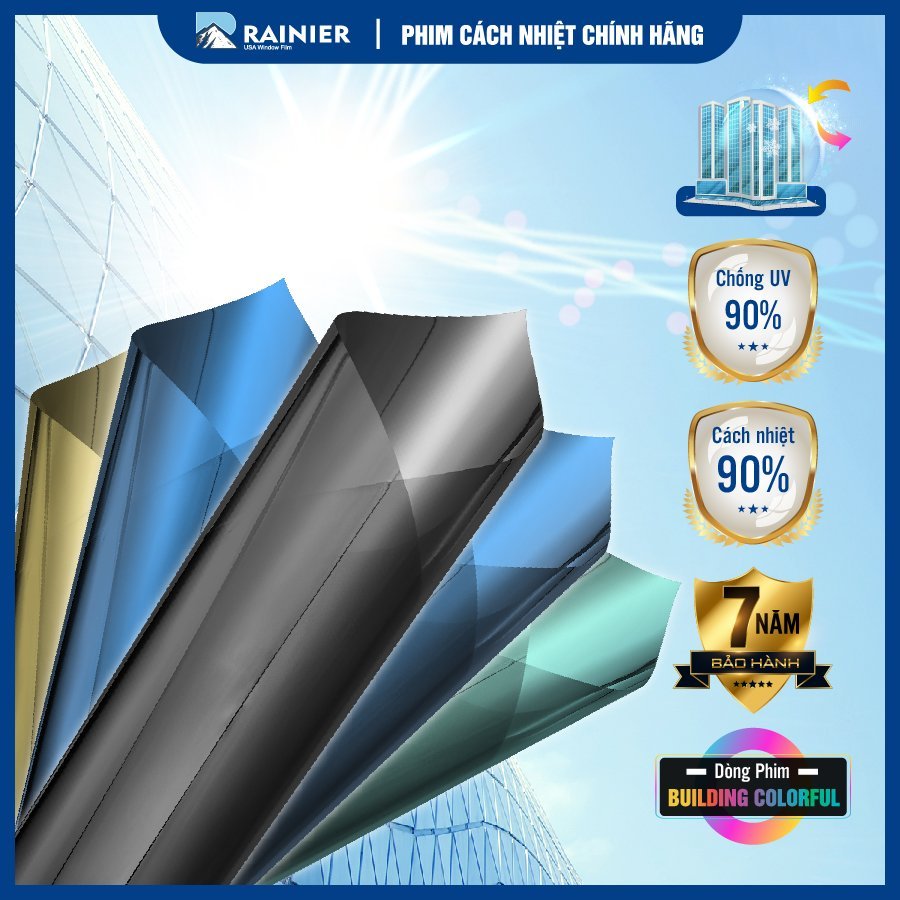 [Phim Nhà Kính]🏠Dòng Rainier Building Colorful💥Phim Cách Nhiệt Chống ...