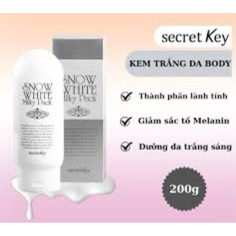 kem body snow white milky pack 200g ( nhập khẩu chính hãng) | Shopee ...