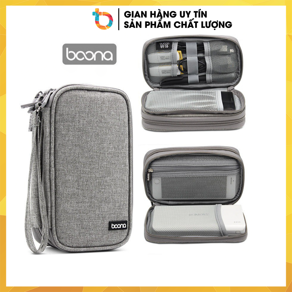 Túi đựng phụ kiện sạc dự phòng dáng dài kiêm hộp đựng phụ kiện điện tử ...
