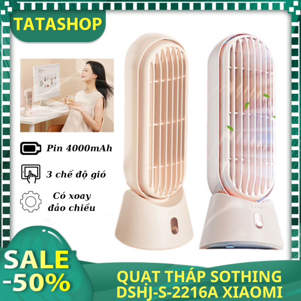 Quạt tháp Sothing DSHJ-S-2216A, có tích điện để bàn, 3 tốc độ gió cực ...
