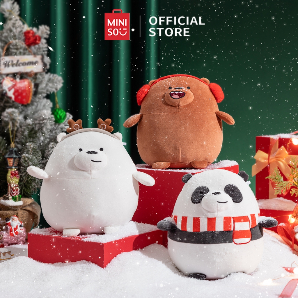 Miniso We Bare Bears Christmas Season 8-inch Doll Brown Bear Plush Toy ...