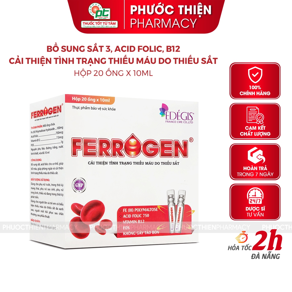 Sắt nước dạng ống bổ máu bổ sung sắt Ferrogen S3 Hydroxyde Polymaltose ...