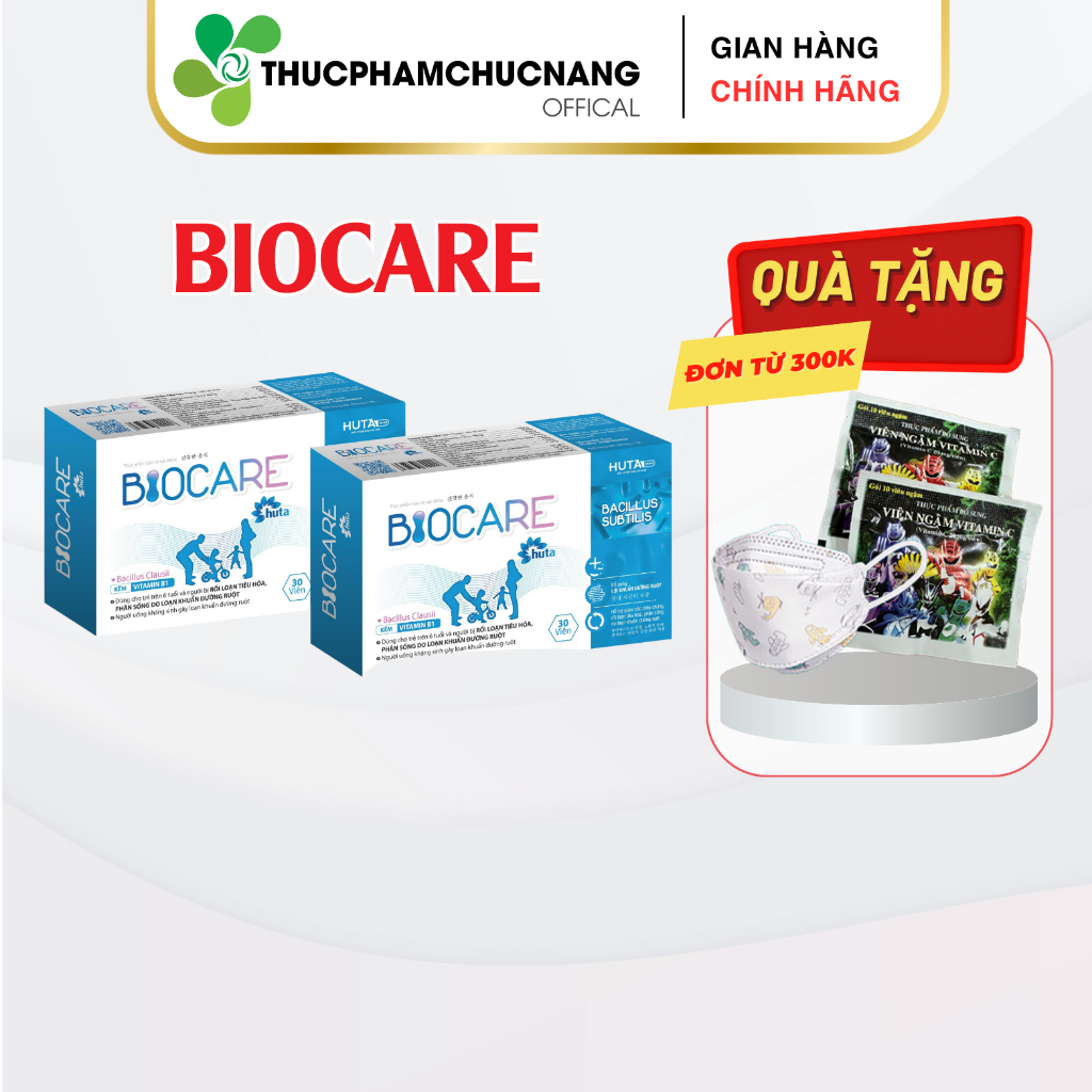 (HT) Men vi sinh BIOCARE HUTA (30 viên) hỗ trợ giảm các triệu chứng rối loạn tiêu hóa, phân sống ...