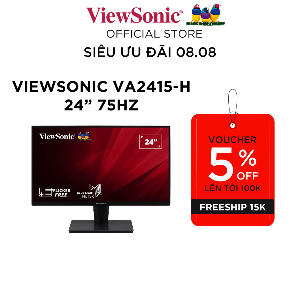 Màn hình Viewsonic VA2415-H 24 inch, Full HD, VA, 75Hz, 100% sRGB | Shopee Việt Nam