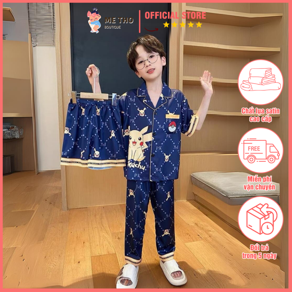 Bộ Ngủ Trẻ Em MẸ THỎ BOUTIQUE - Bộ Ngủ Bé Trai In Hình Pikachu Siêu ...