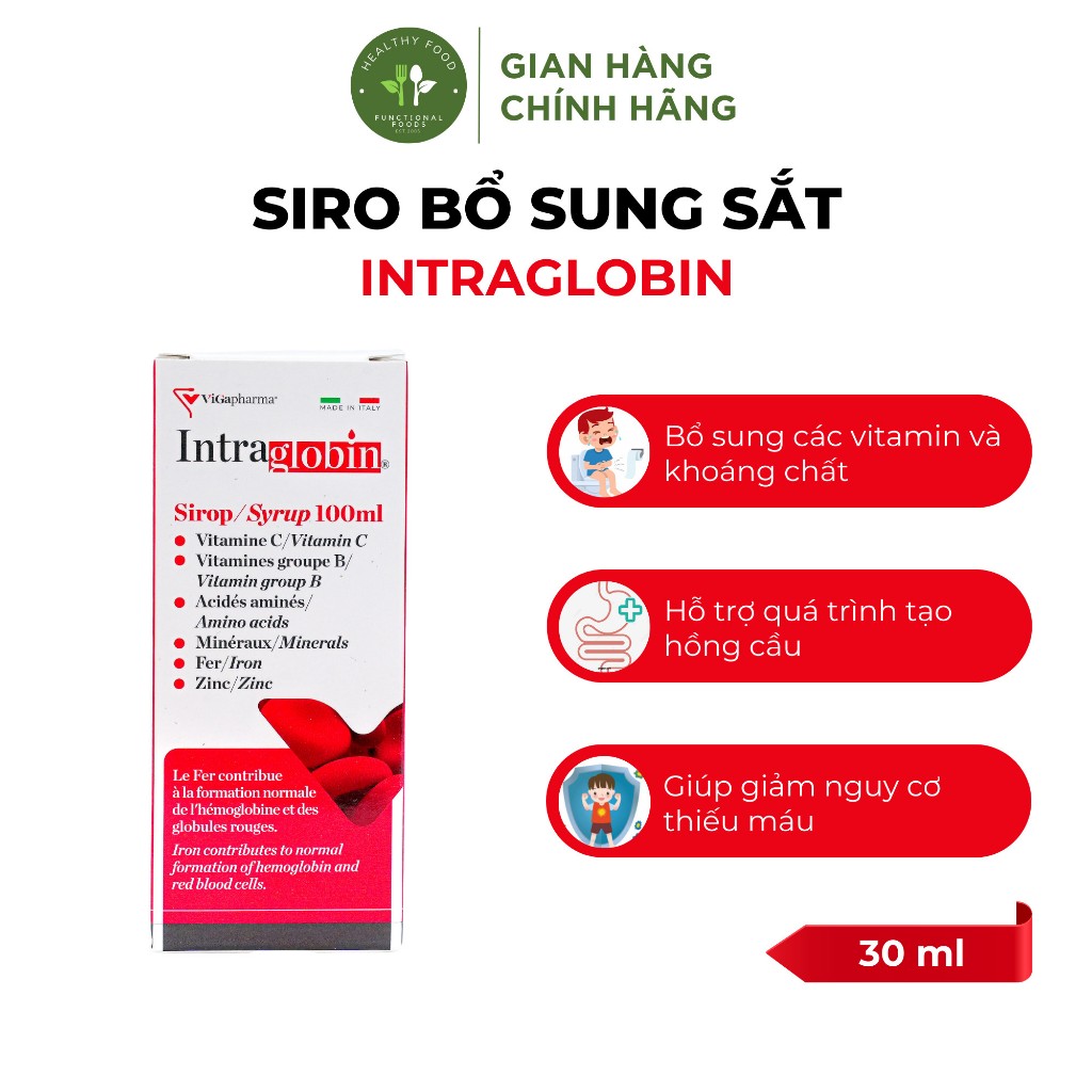 Bổ máu bổ sung sắt với Viên sắt bổ máu INTRA GLOBIN Tăng đề kháng Hàng ...