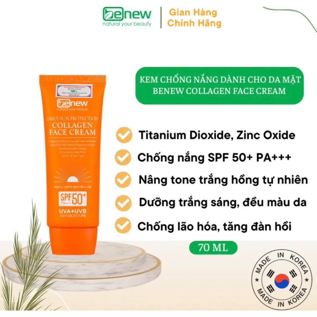 BUÔN / SỈ Kem chống nắng trắng da BENEW DAILY SUN PROTECTION COLLAGEN ...